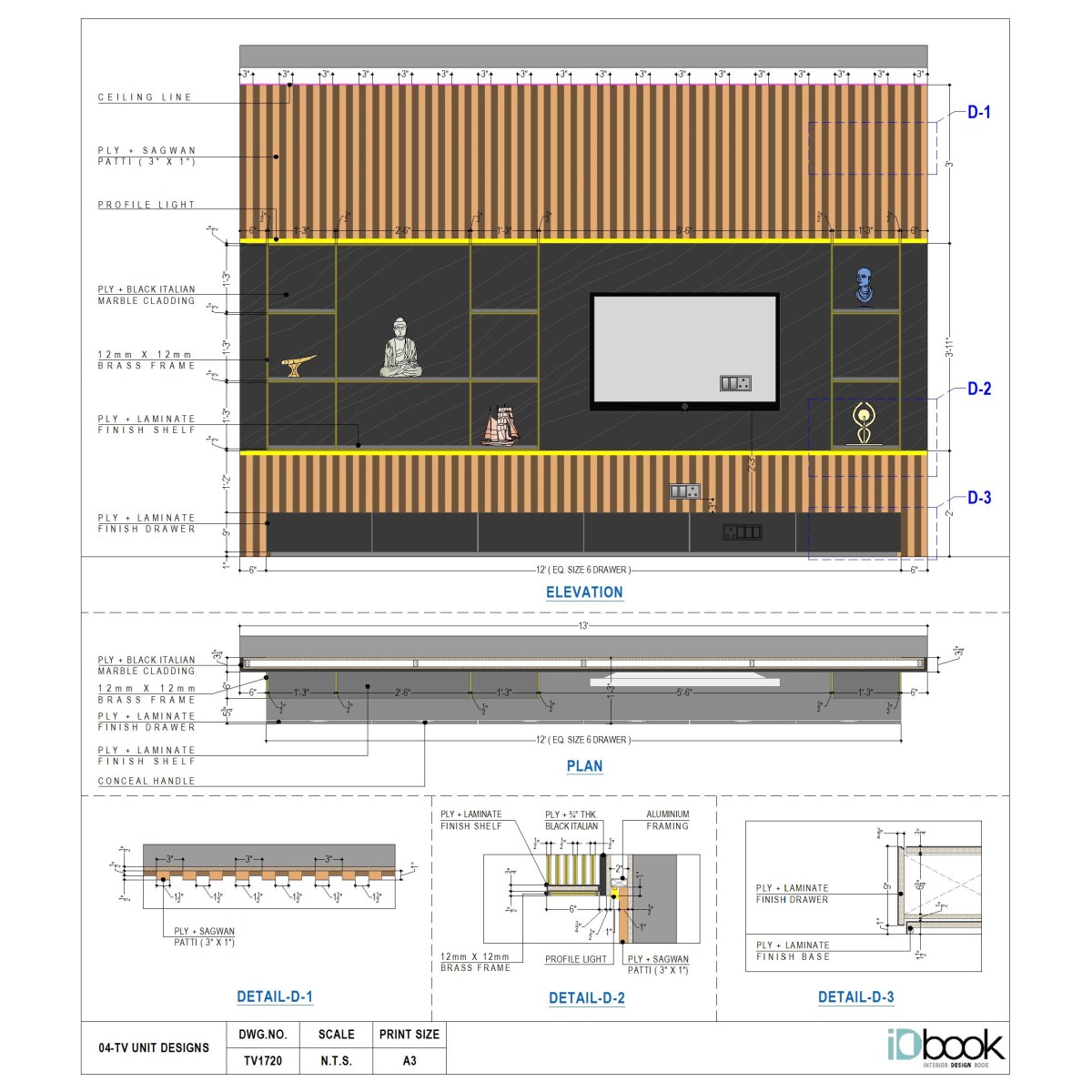 Layered & Luxurious TV Unit Design