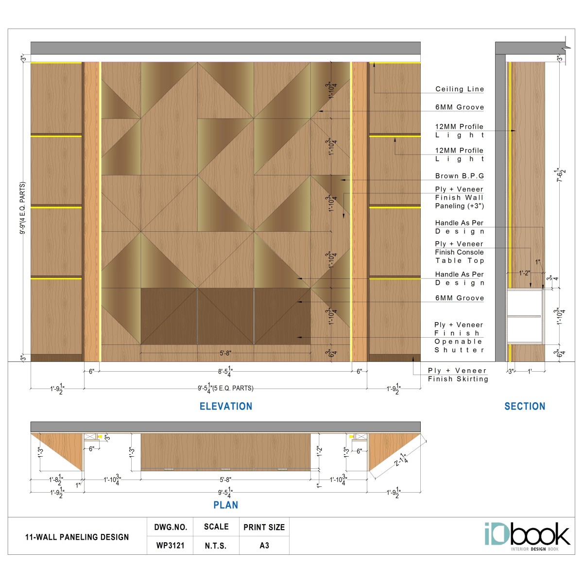 Diagonal Geometric Wall design