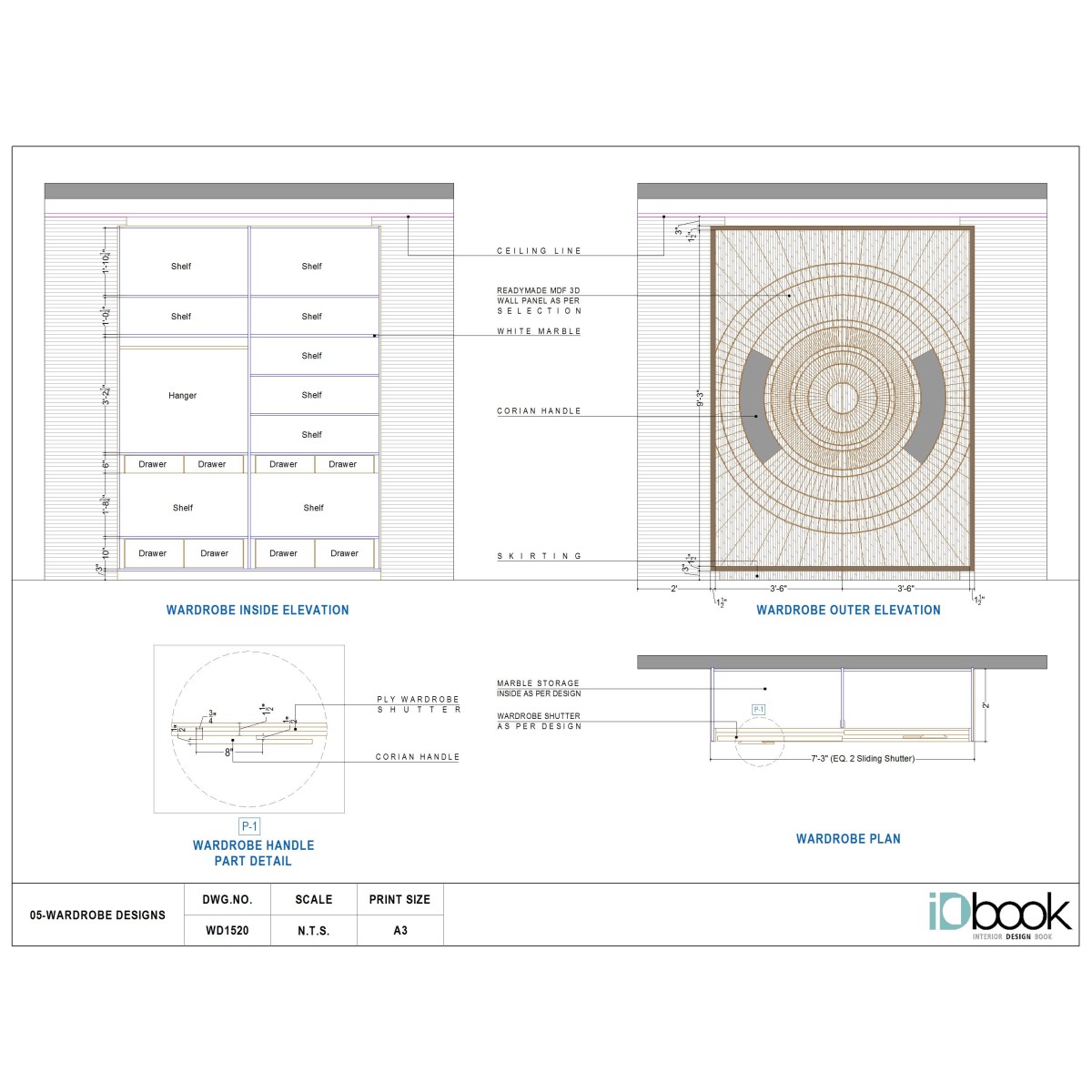 Abstract Circular Shutter Design for Wardrobe